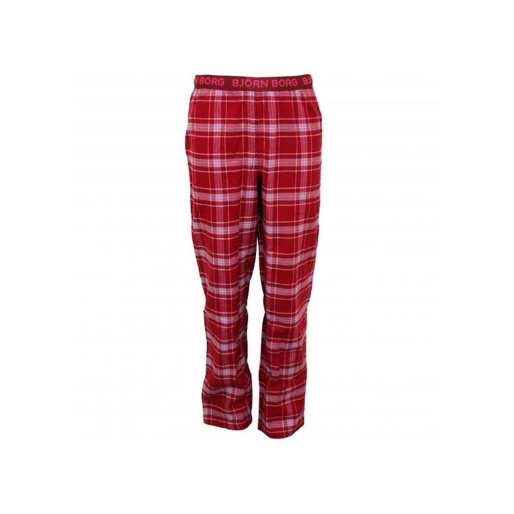 Bjorn Borg Boy's Check Flannel Boy's Pyjama Bottoms, Rumba Red