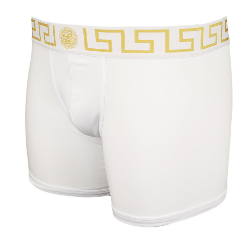 Versace Men's Greca Border Boxer Briefs, White