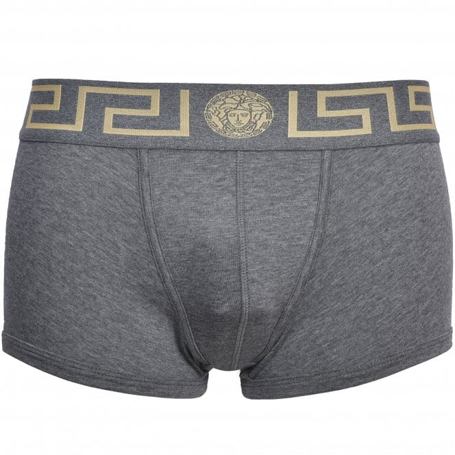 Versace Men's 3-Pack Greca Border Boxer Trunks, Black/White/Grey