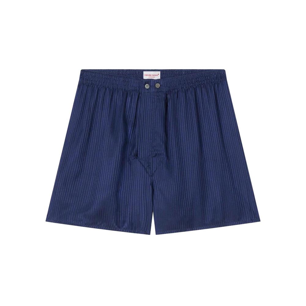 Derek Rose Men's Woburn Classic-Fit Silk Boxer Shorts, Navy