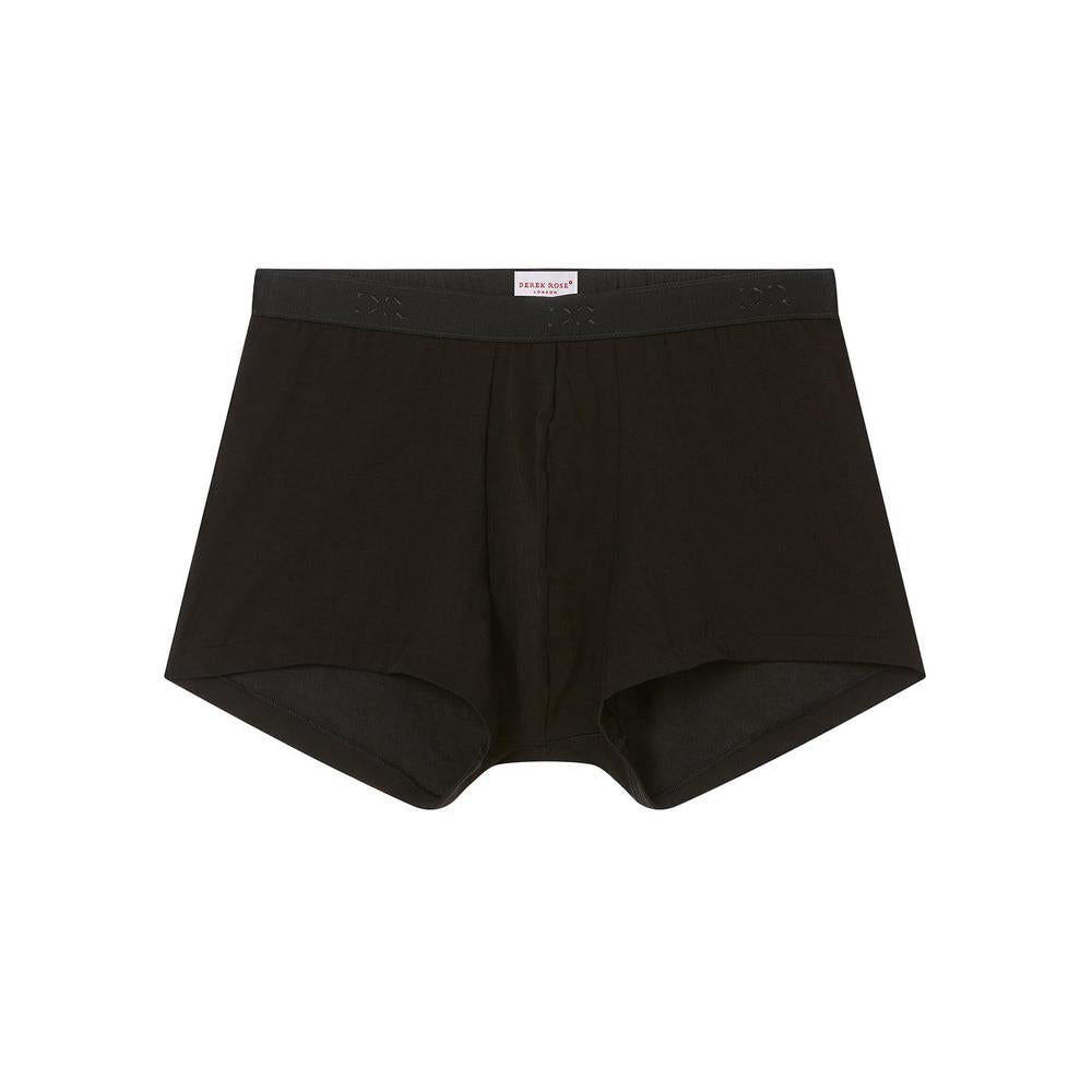 Derek Rose Men's Pima Cotton Boxer Trunk, Black