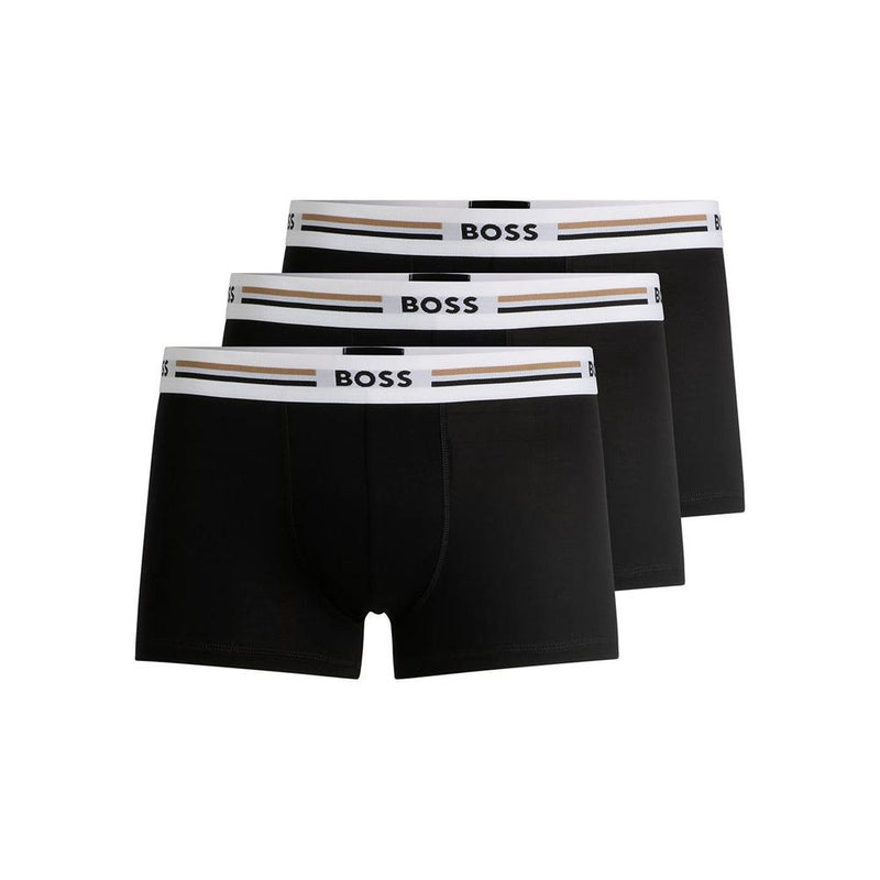 BOSS Men's 3-Pack Revive Boxer Trunks, Black