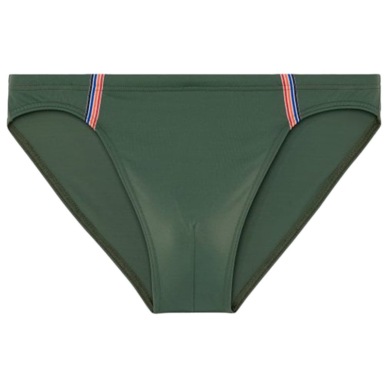 HOM Nautical Cup Swim Mini Brief, Khaki Green | UNDERU