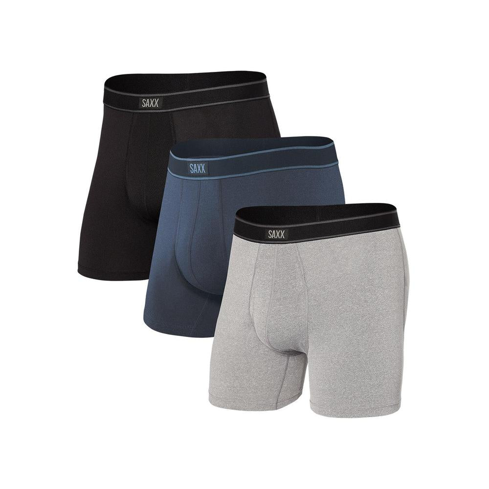 SAXX Men's 3-Pack Daytripper Boxer Briefs, Black/Grey/Navy