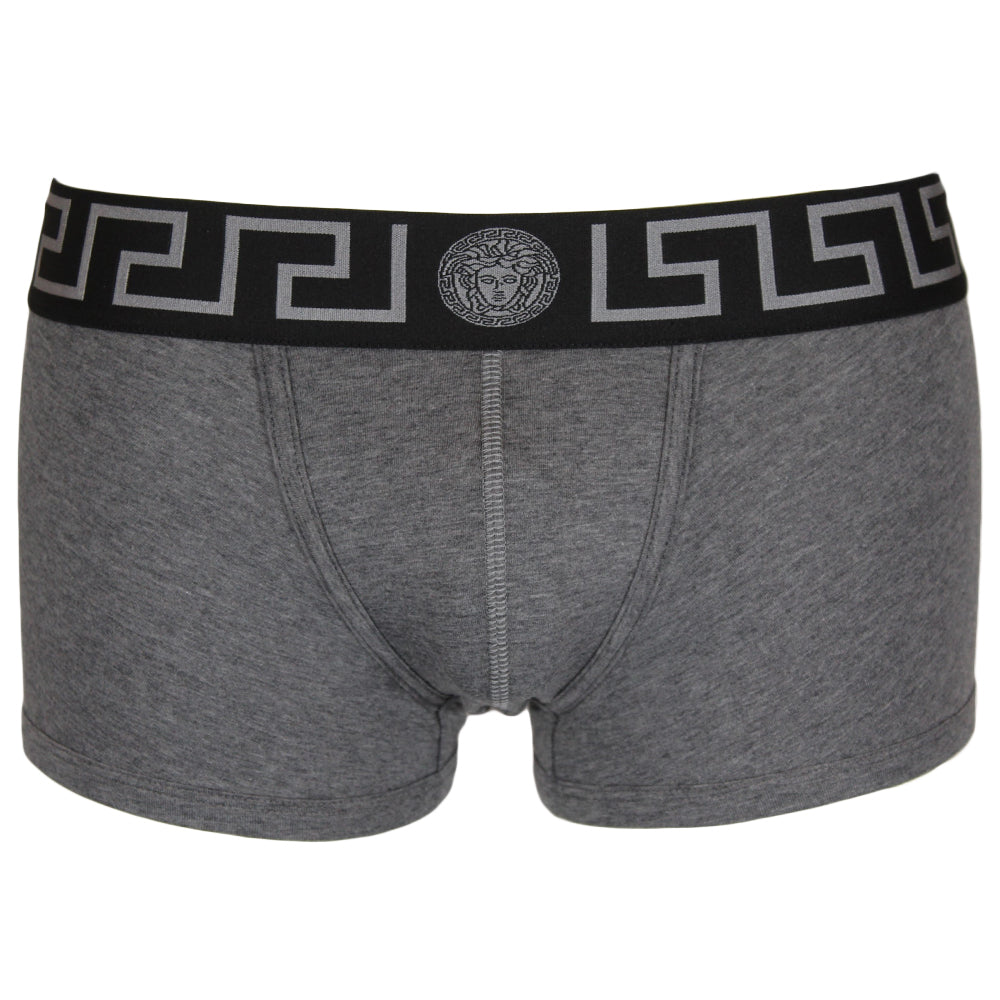 Versace Men's Greca Border Boxer Trunks, Grey