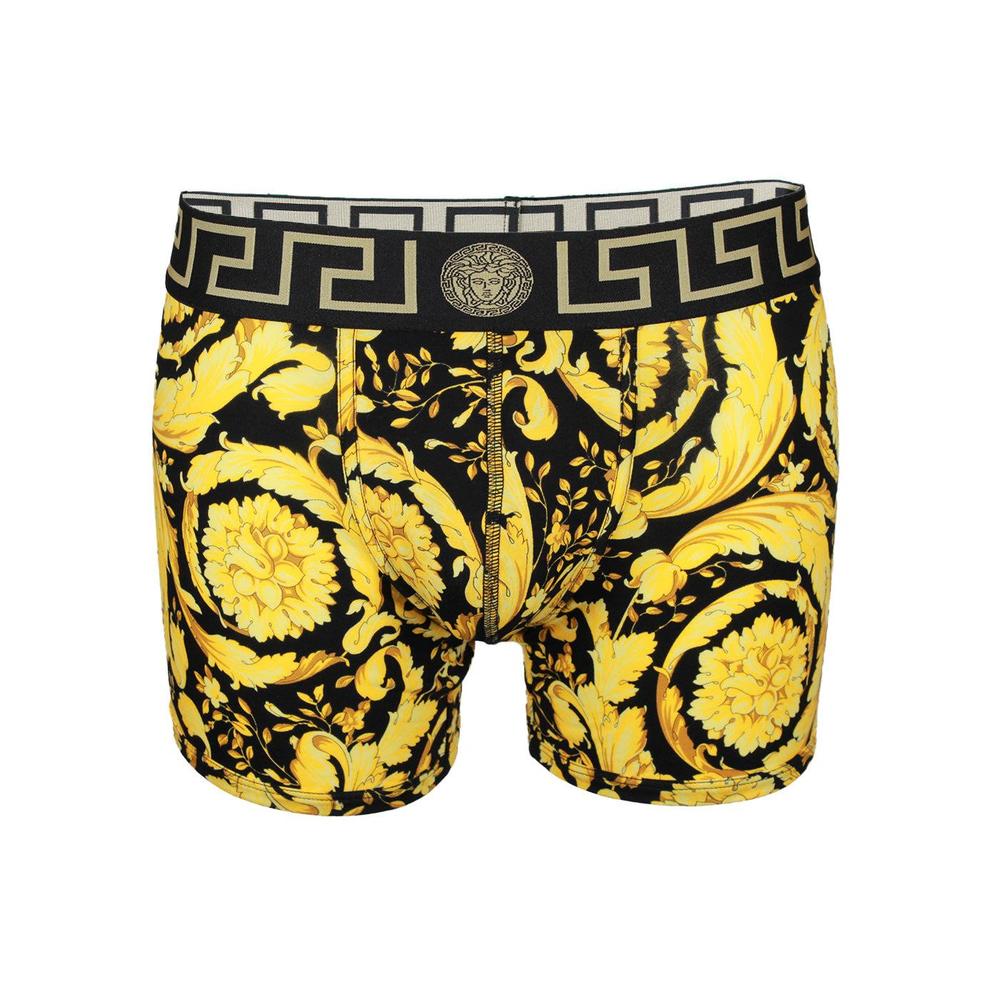Versace Men's Barocco Print Boxer Briefs, Black/Gold