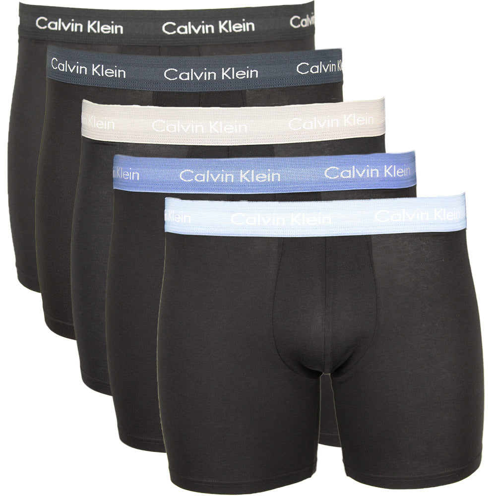 Calvin Klein Men's 5-Pack Cotton Stretch Boxer Briefs, Black