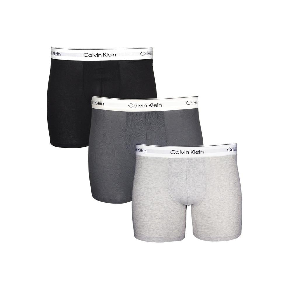 Calvin Klein Men's 3-Pack Modern Cotton Boxer Briefs, Black/Grey