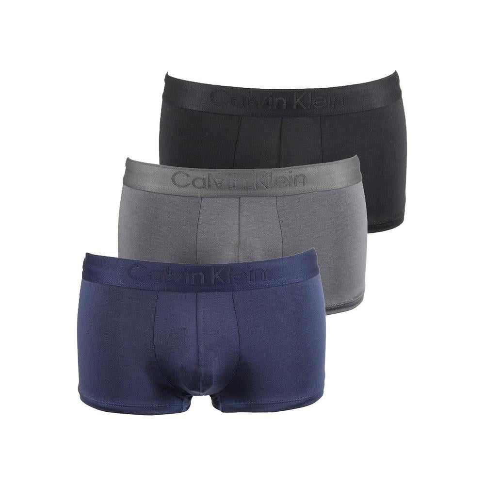 Calvin Klein 3-Pack CK Black Low-Rise Boxer Trunks, Black/Grey/Navy