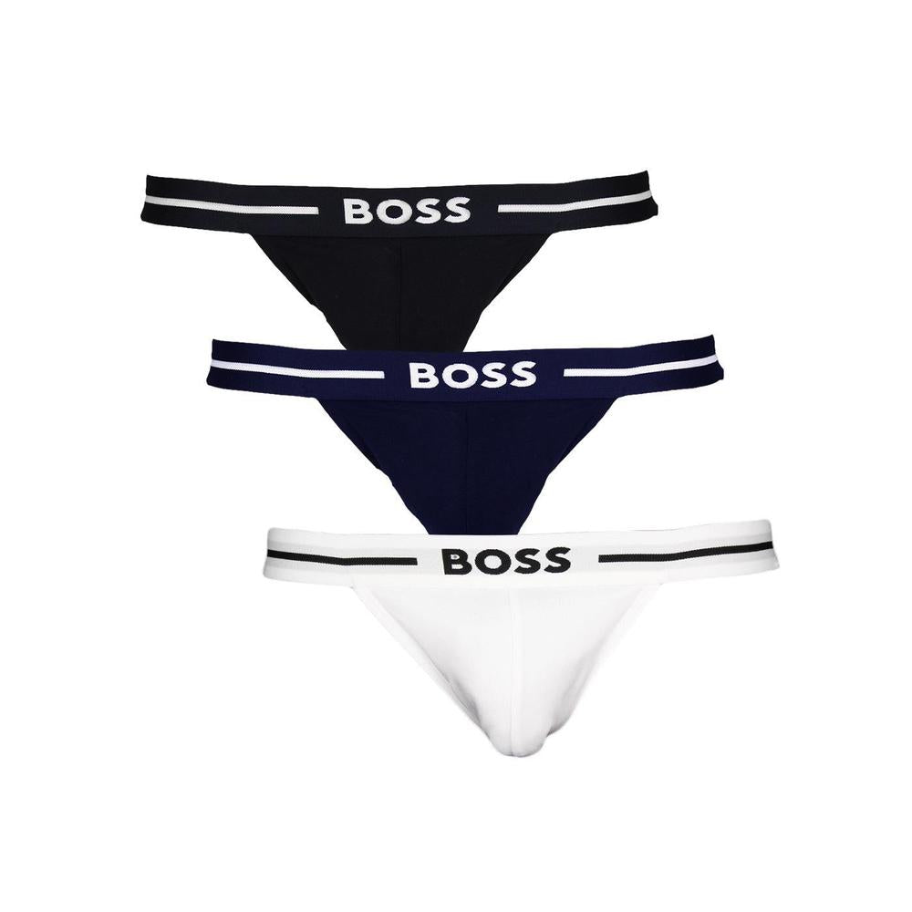 BOSS Men's 3-Pack Bold Jockstraps, Black/White/Navy