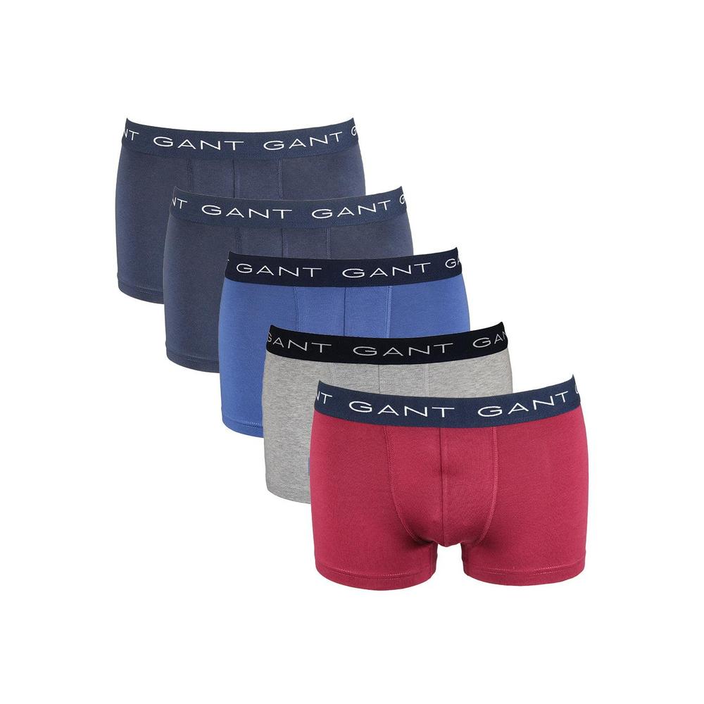 GANT Men's 5-Pack Logo Waistband Boxer Trunks, Rich Wine