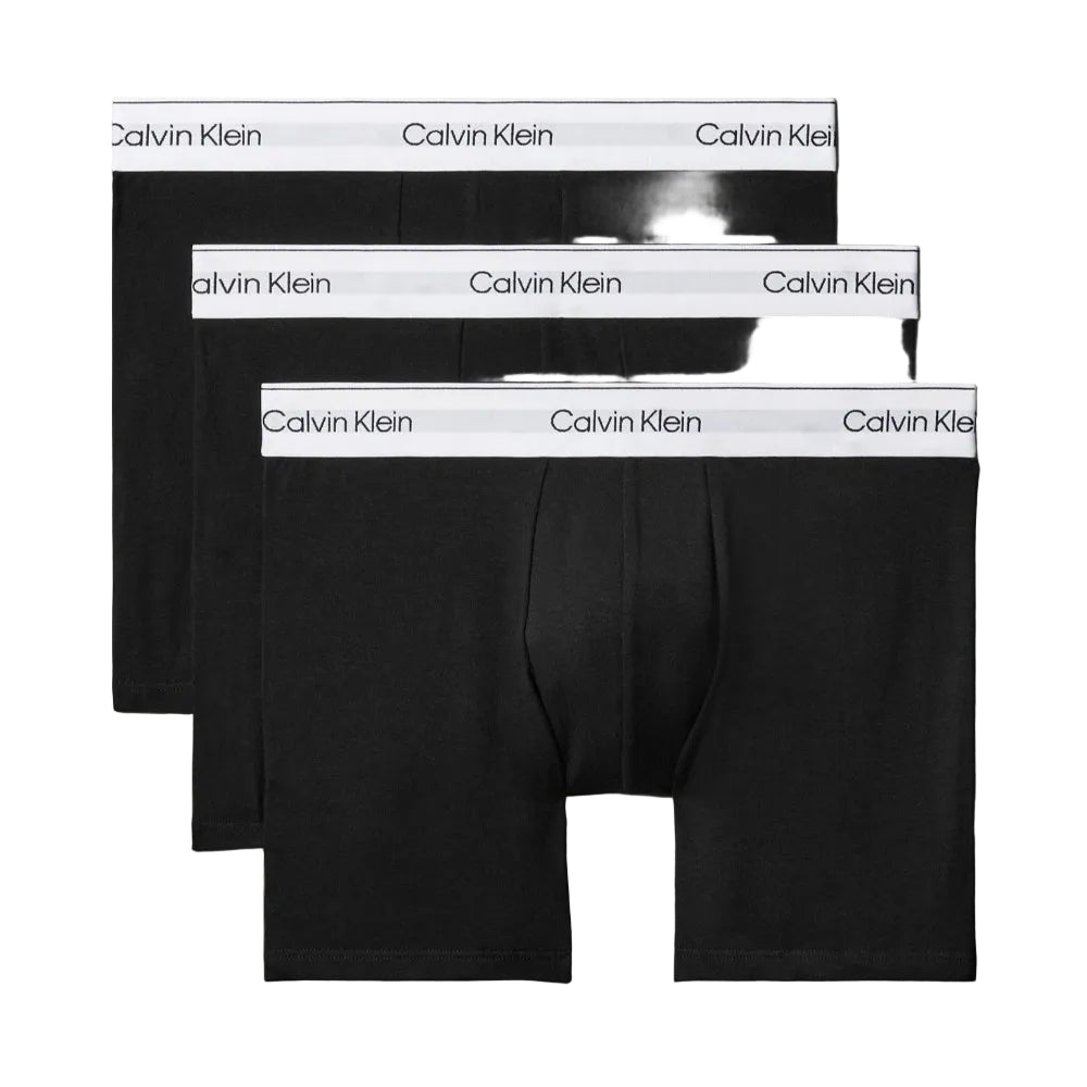 Calvin Klein Men's 3-Pack Icon Cotton Stretch Boxer Brief, Black/White