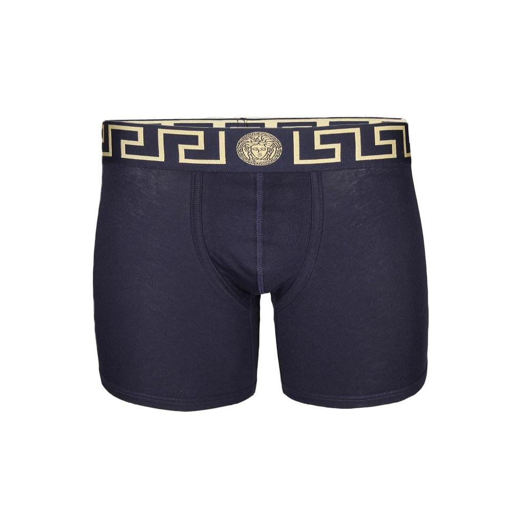 Versace Men's Greca Border Boxer Briefs, Blue/Gold