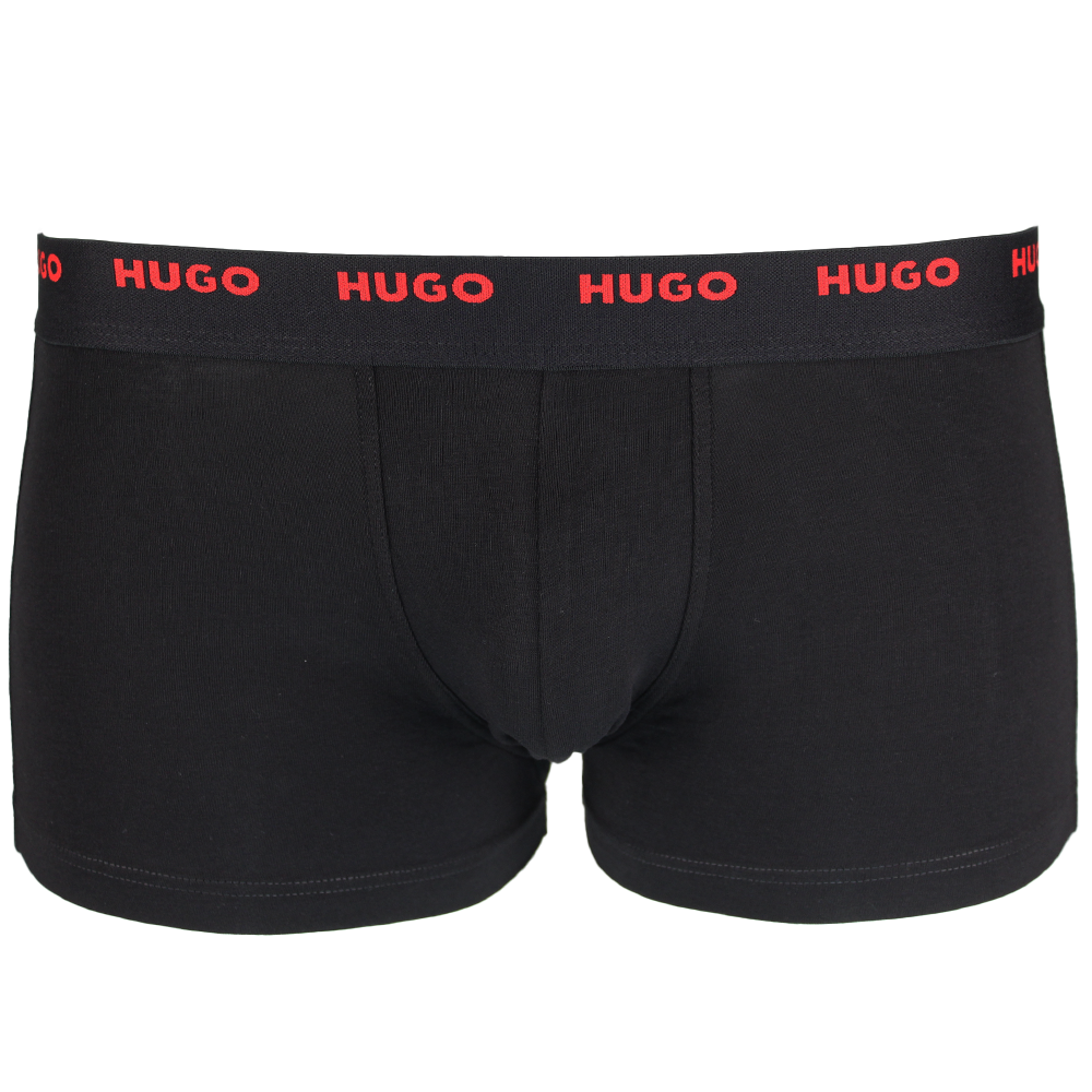 HUGO 5-Pack Stretch-Cotton Boxer Trunks With Logo Waistband, Black