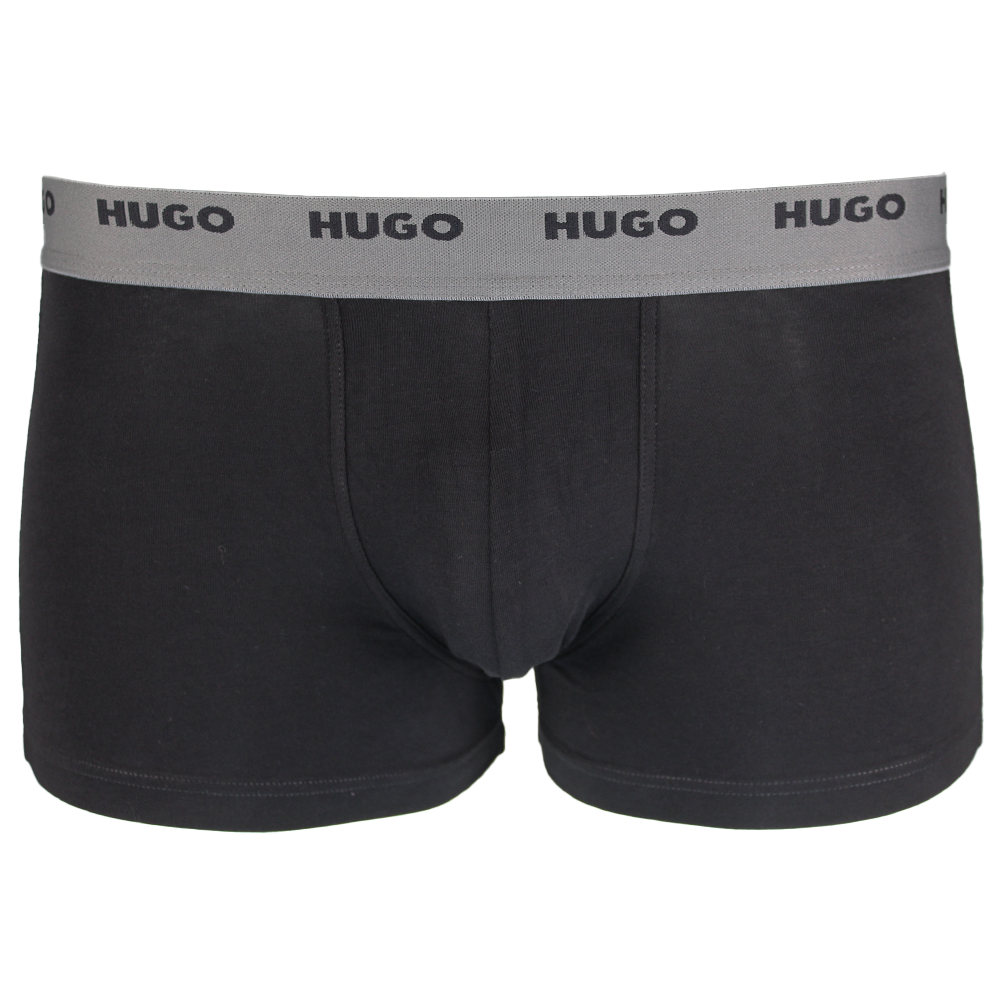HUGO 5-Pack Stretch-Cotton Boxer Trunks With Logo Waistband, Black