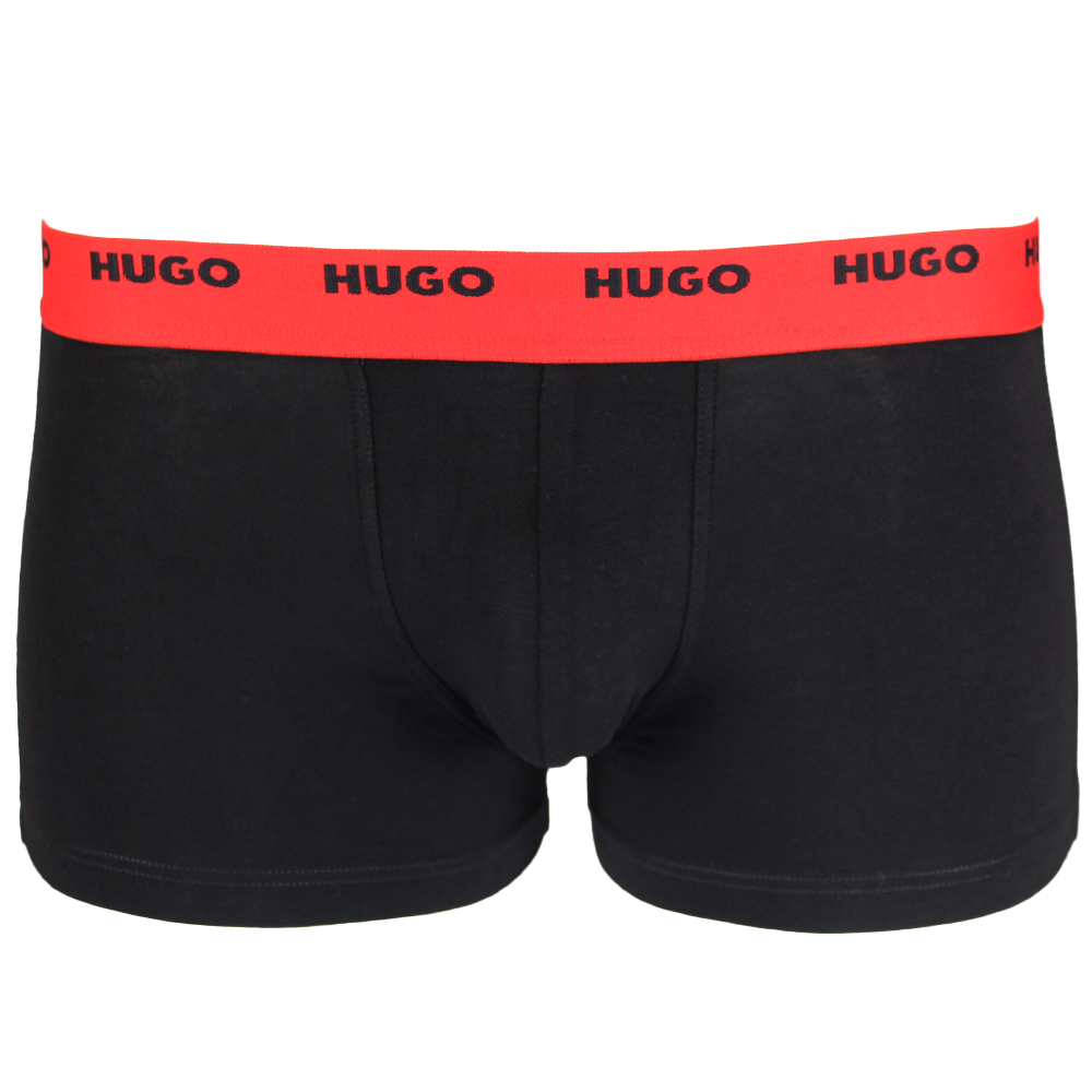 HUGO 5-Pack Stretch-Cotton Boxer Trunks With Logo Waistband, Black