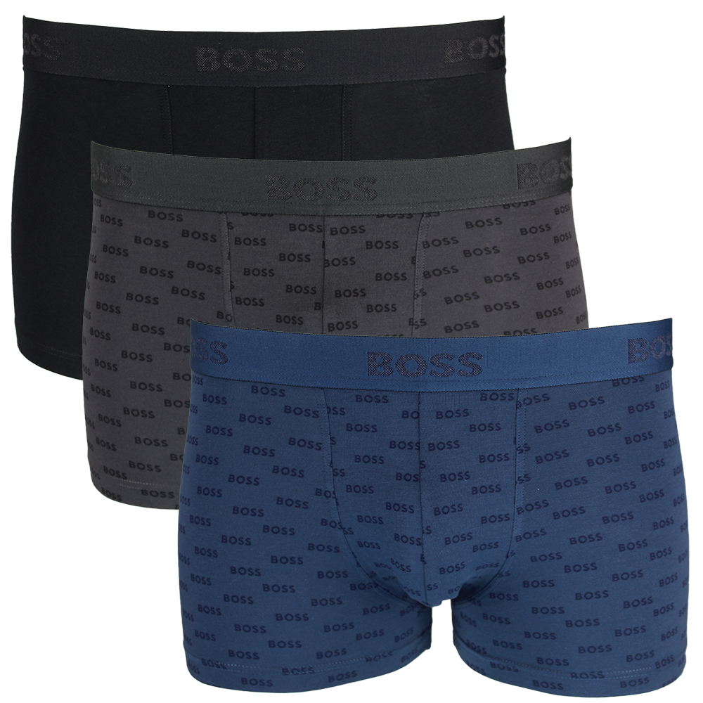 BOSS 3-Pack Duo Design Boxer Trunks, gift pack
