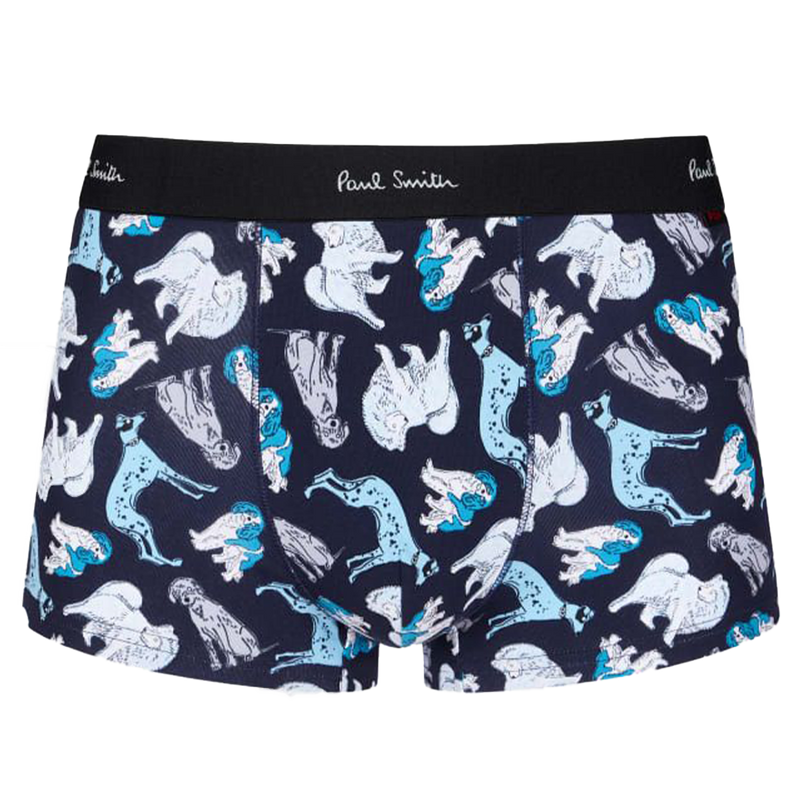 Paul Smith Men's Boxer Trunk Dogs, Blue