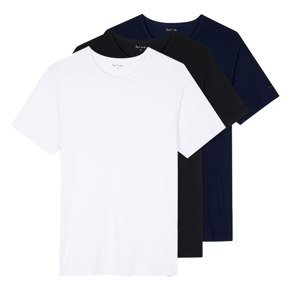 Paul Smith 3-Pack Modal T-Shirts, White, Black, Navy