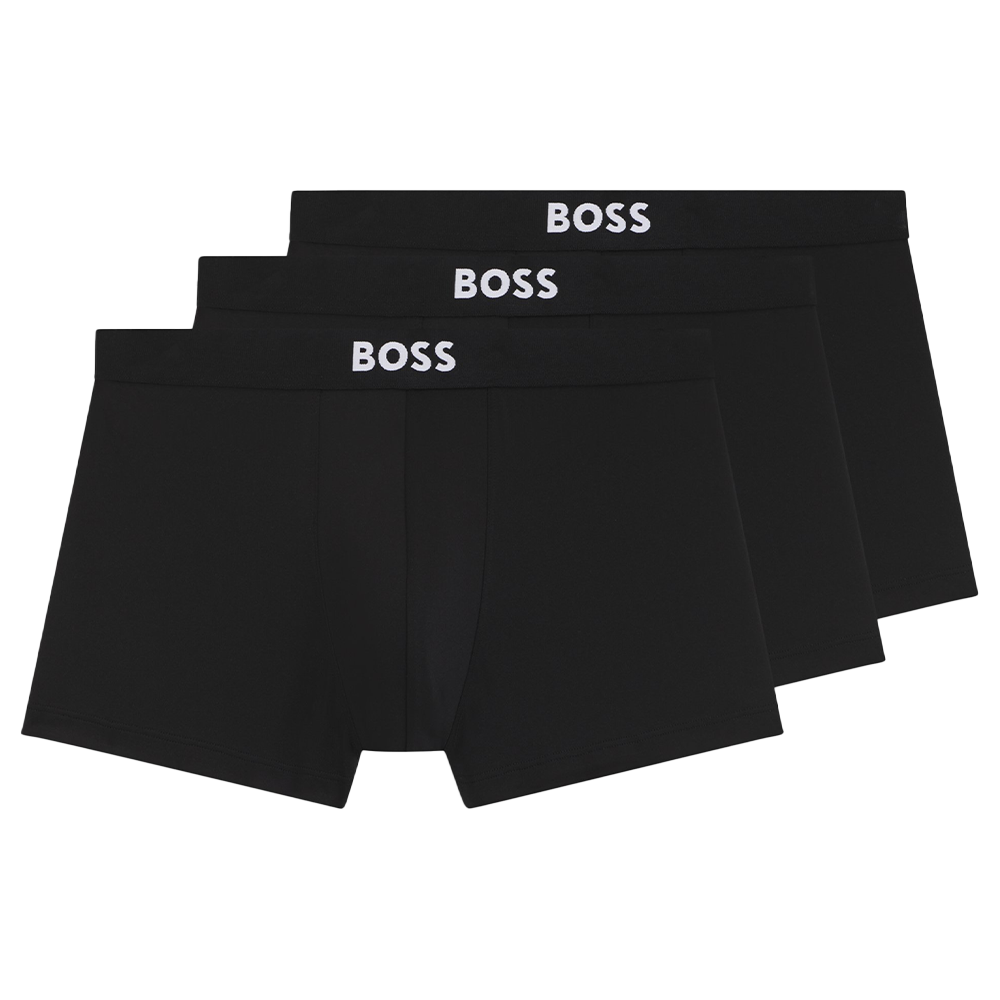 BOSS Trunk 3-Pack Microfiber Stretch ONE Boxer Trunks, Black