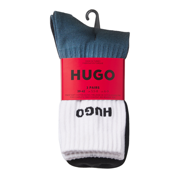 HUGO 3-Pack QS Rib Rising Fade, Black & White