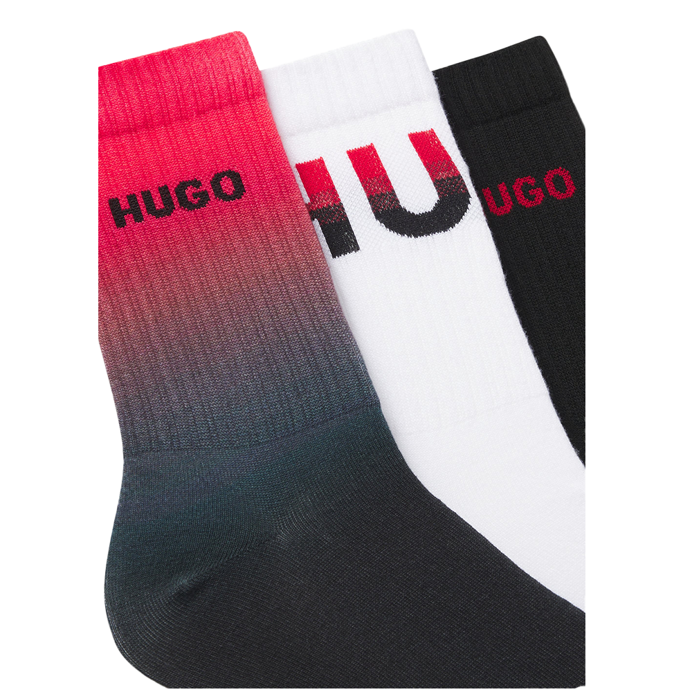 HUGO 3-Pack QS Rib Rising Fade, Black, White & Red