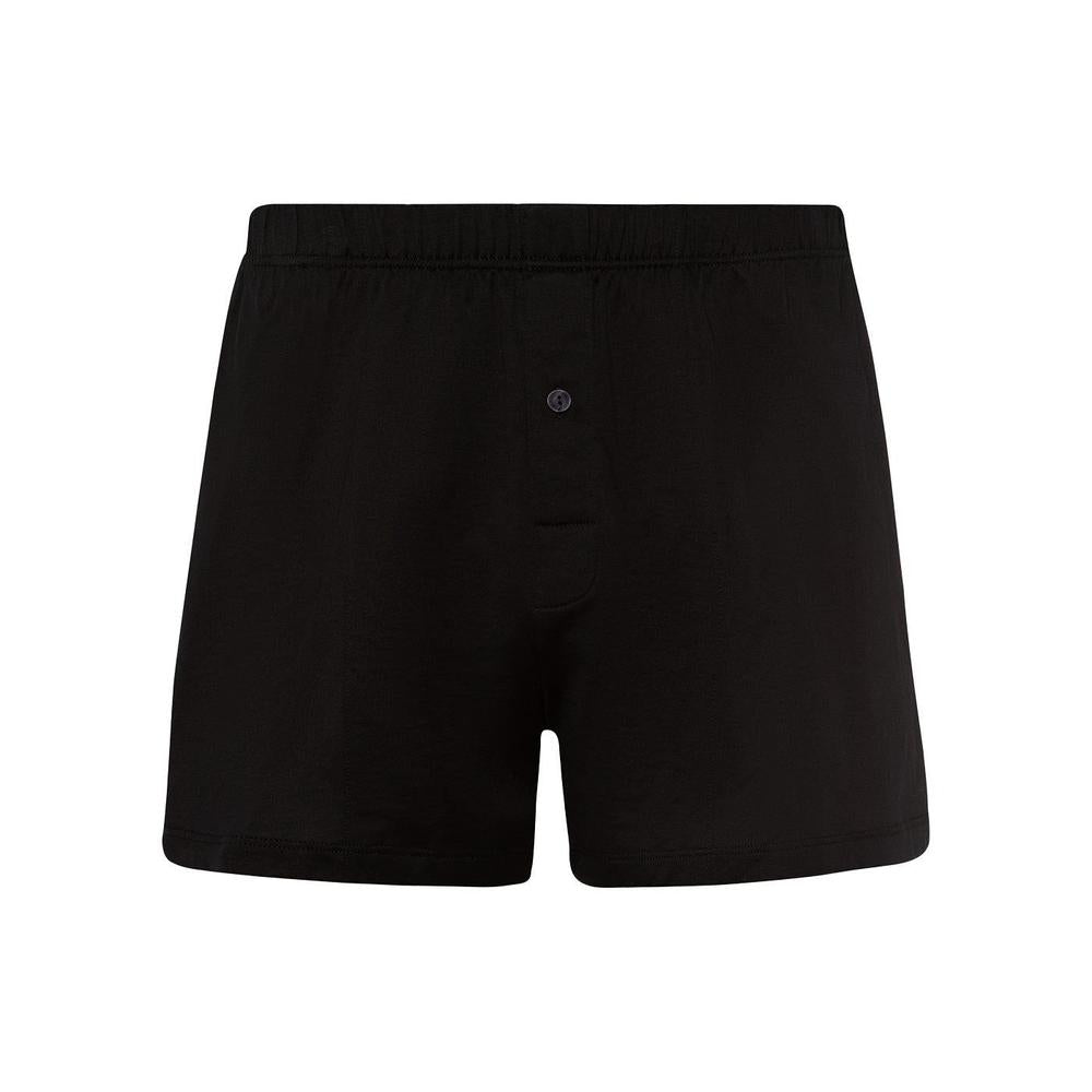 Hanro Men's Cotton Sporty Boxer Short, Black