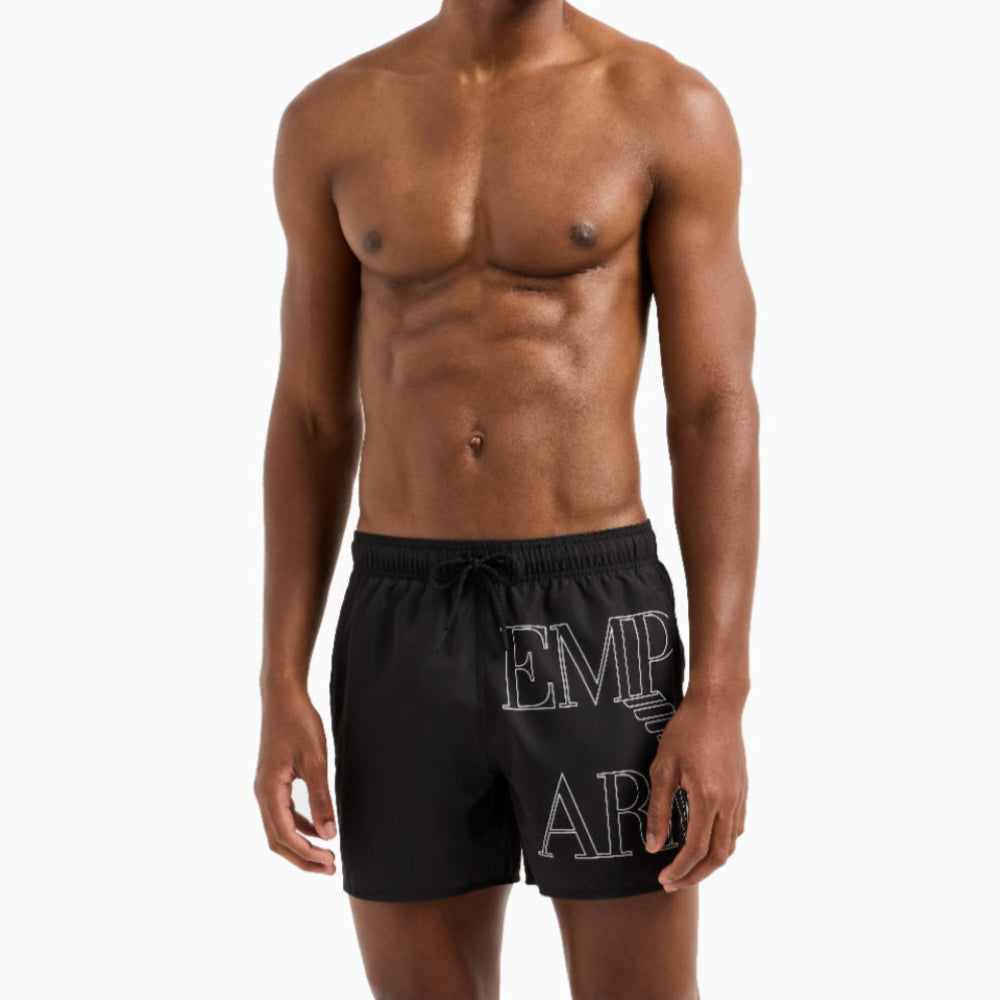 Emporio Armani Men's Bold Logo Swim Shorts, Black