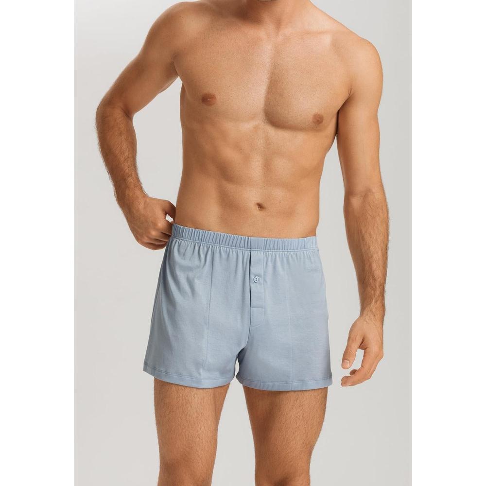 Hanro Men's Cotton Sporty Boxer Shorts, Sea Breeze