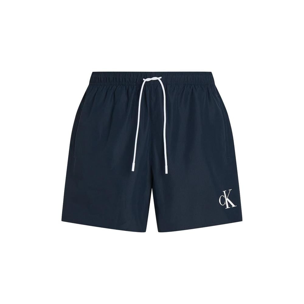 Calvin Klein Men's Medium Drawstring CK Logo Swim Shorts, Dark Sapphire