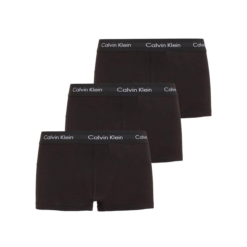 Calvin Klein Men's 3-Pack Low-Rise Cotton Stretch Boxer Trunks, Black