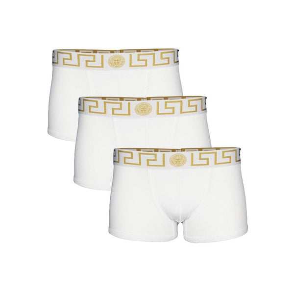 Versace Men's 3-Pack Greca Border Boxer Trunks, White