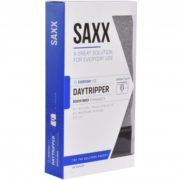 SAXX Men's Daytripper Fly Boxer Brief, Grey Heather