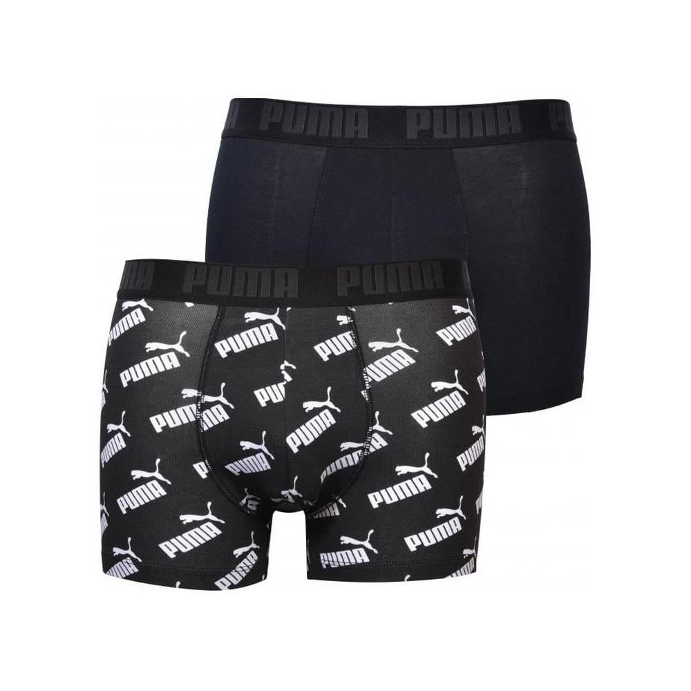 Puma Men's 2-Pack Allover Logo Boxer Briefs, Black