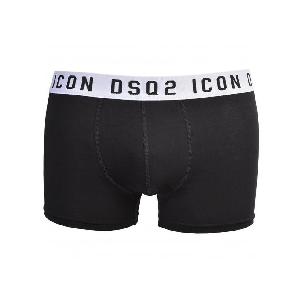 DSquared2 Men's ICON DSQ2 Boxer Trunk, Black/white