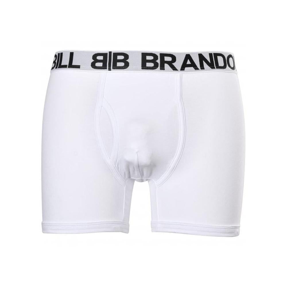 Bill and Brandon Men's Contrasting Logo Waistband Boxer Brief, White