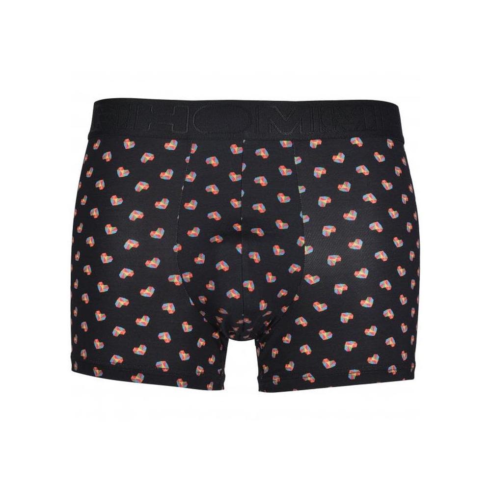 HOM Men's Romeo Hearts Print Boxer Brief, Black