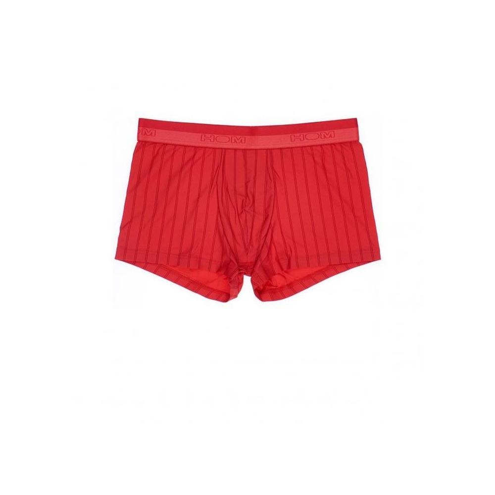 HOM Men's Chic Ribbed Comfort Boxer Trunk, Red